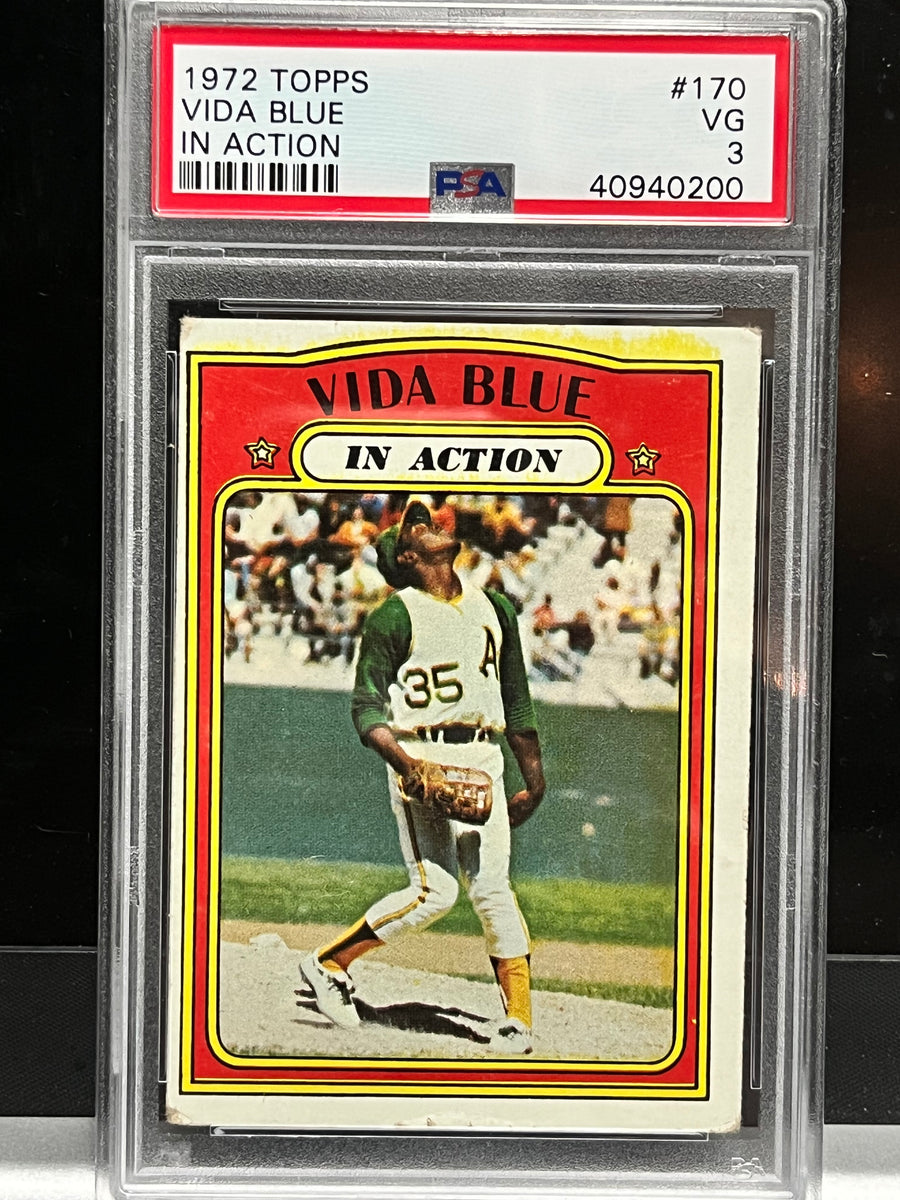 1972 Topps #170 Vida Blue In Action – All In Autographs