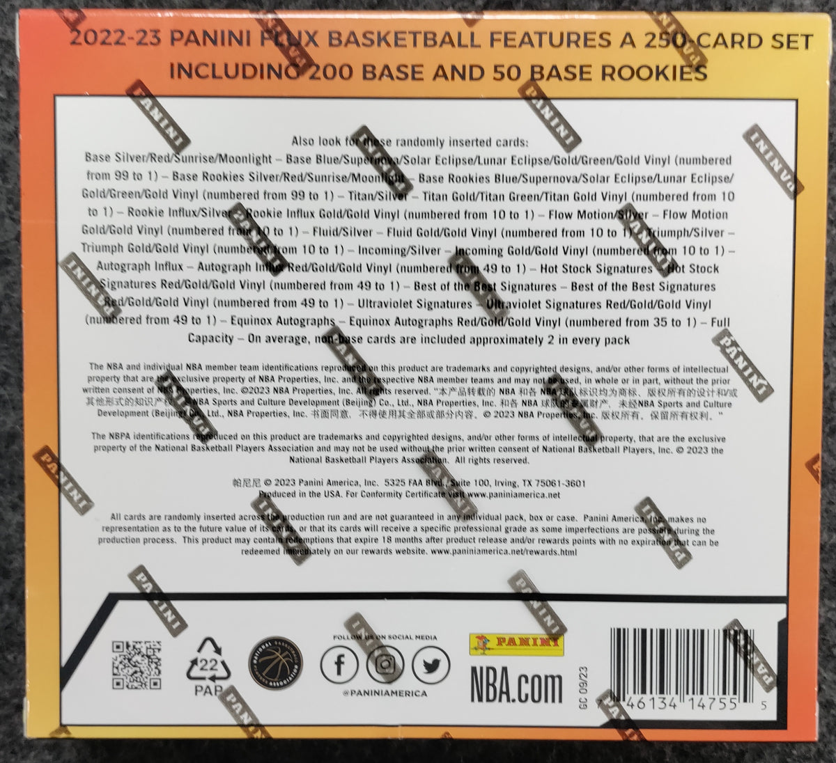 Panini 2022-23 Flux Basketball Hobby Box – All In Autographs