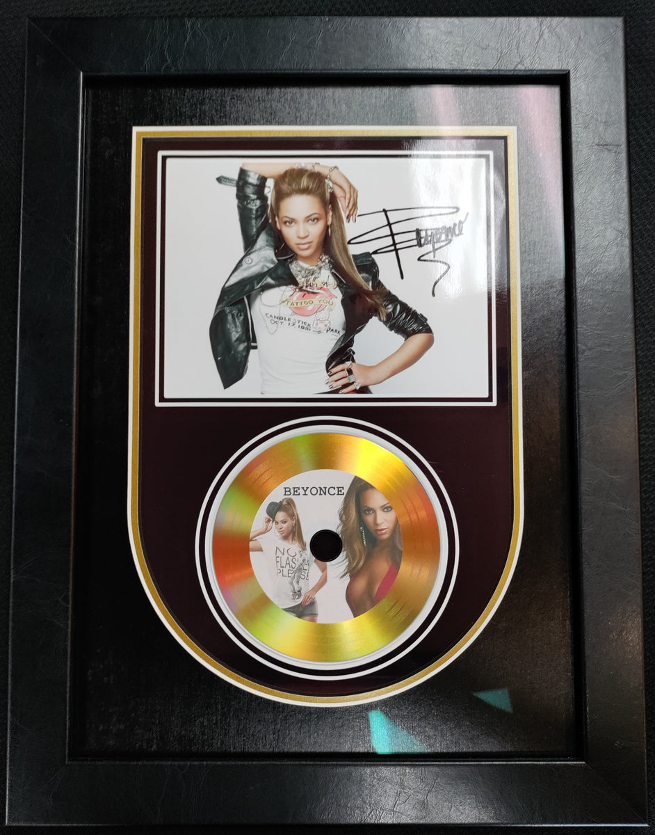 Beyonce Gold CD with Photo Reproduced Signature – All In Autographs