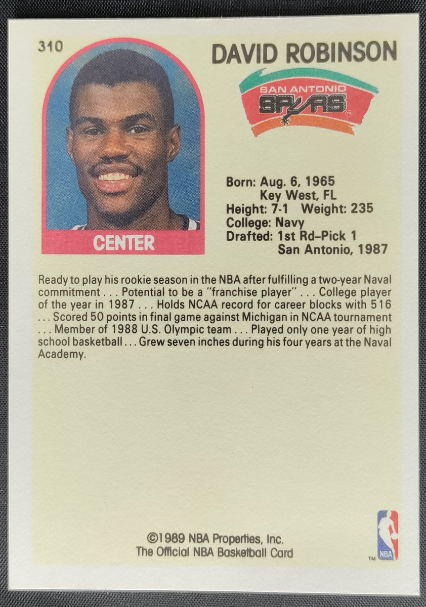 David Robinson 1989 NBA Hoops #310 Basketball Card – All In Autographs