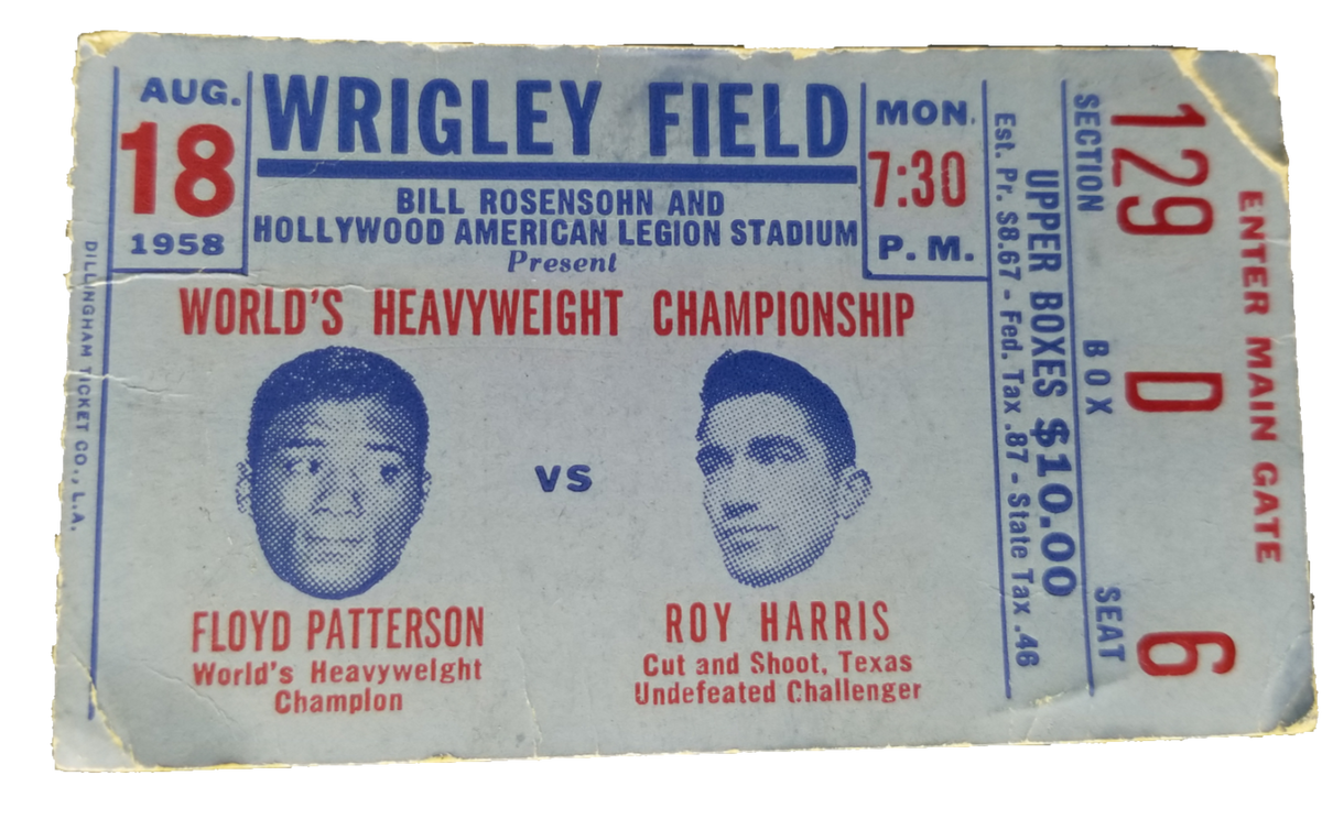 Floyd Patterson Vs Roy Harris Ticket – All In Autographs