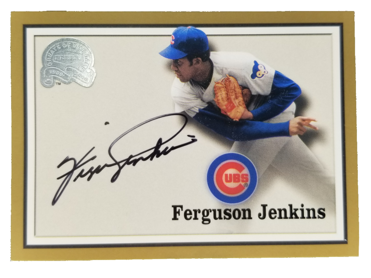 2000 Fleer Ferguson Jenkins Signed Chicago Cubs Card – All In Autographs
