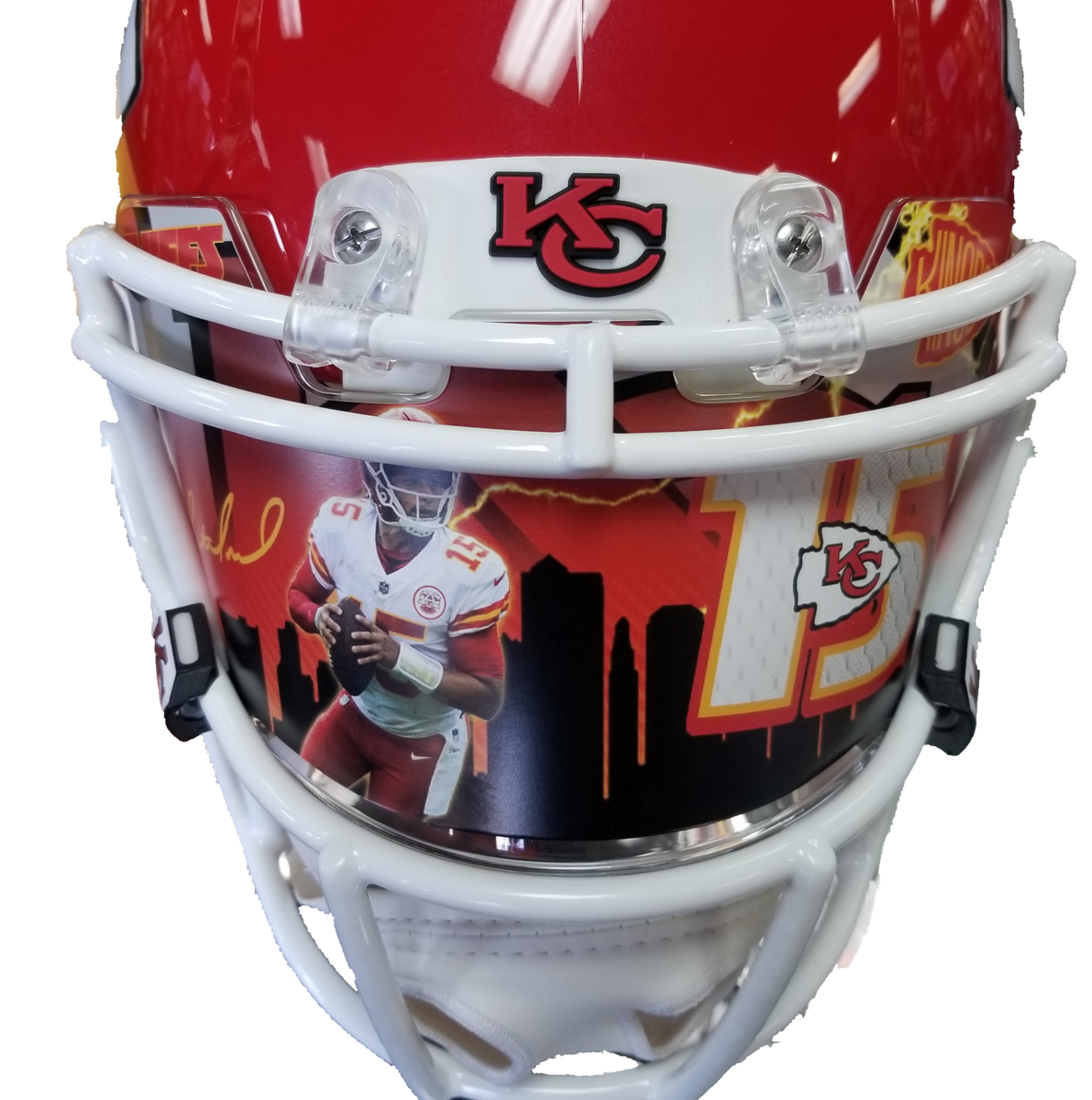 Patrick Mahomes Signed Chiefs Helmet With Visor Fanatics COA – All In ...